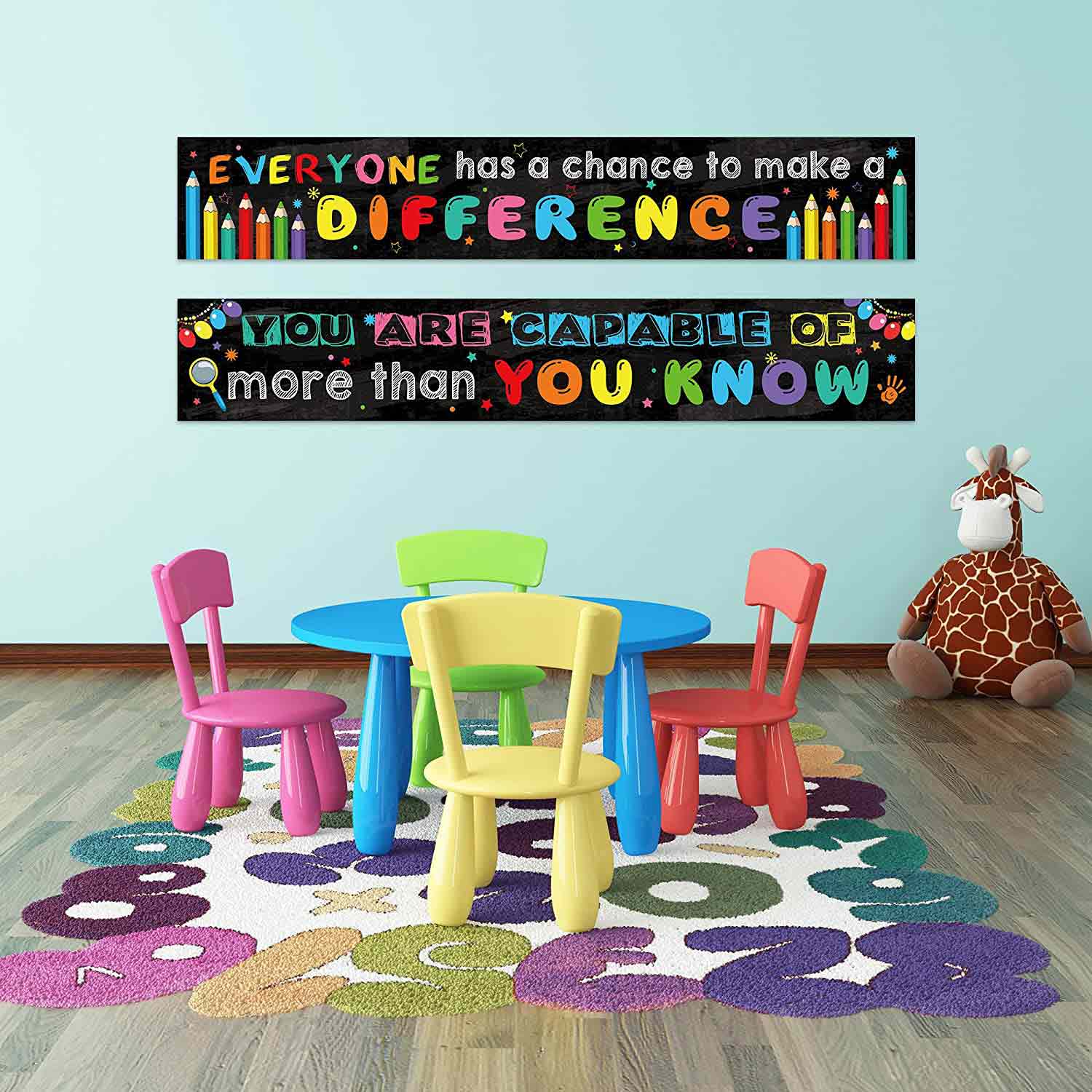 2 Pack Motivational Classroom Banner Poster Positive Banner ...
