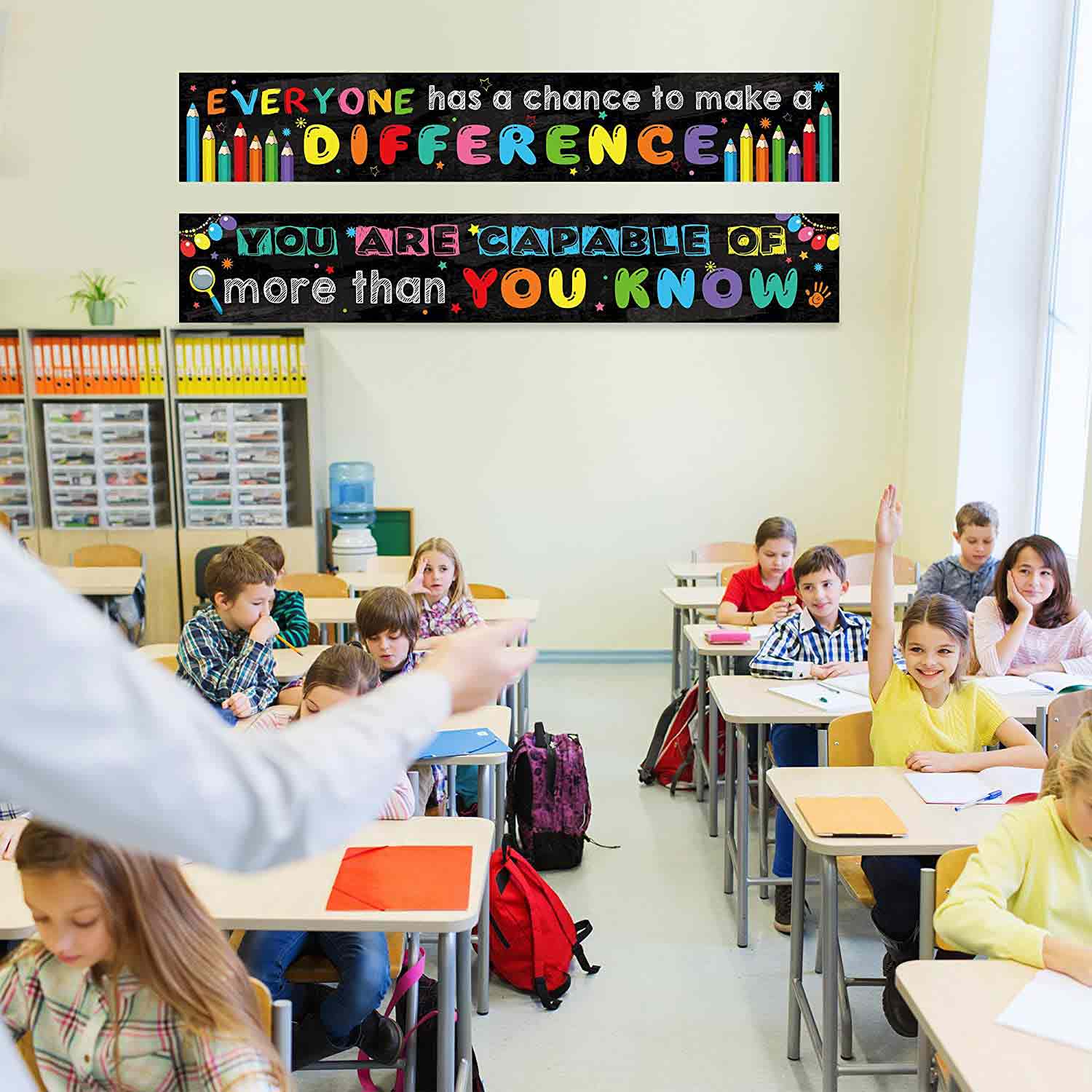 2 Pack Motivational Classroom Banner Poster Positive Banner ...