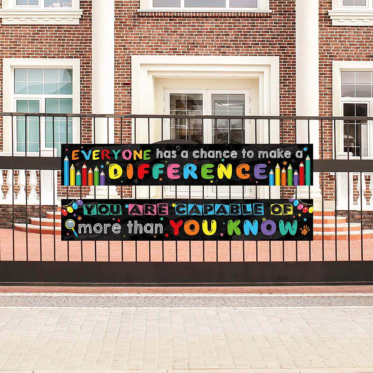 2 Pack Motivational Classroom Banner Poster Positive Banner ...
