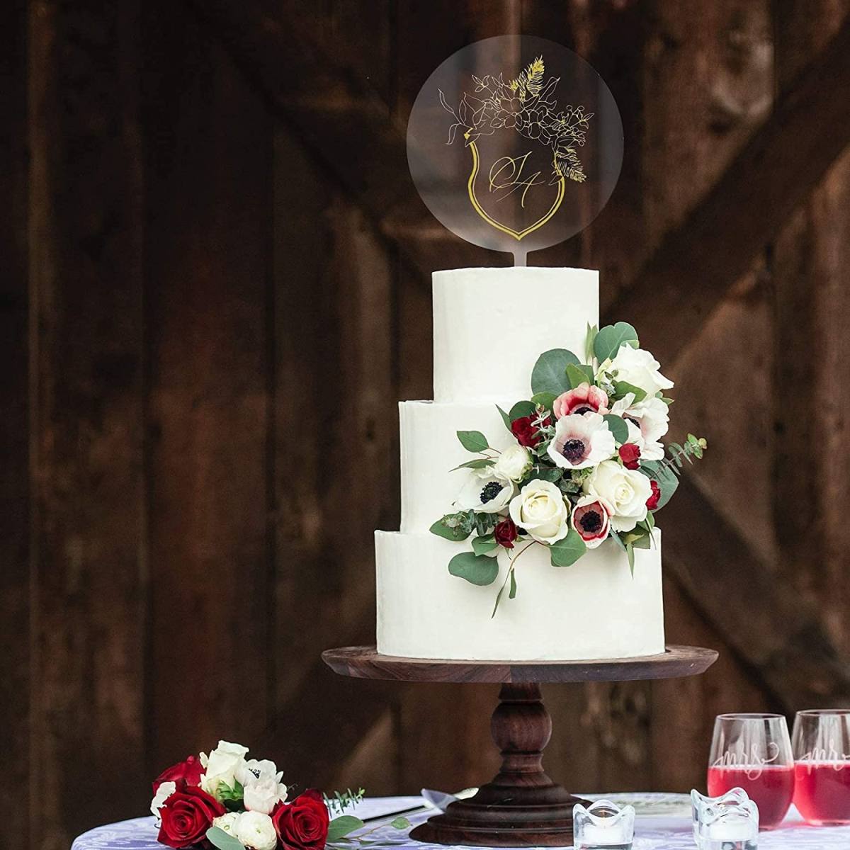 20 Pack 5 inch Round Acrylic Cake Toppers, Clear Blank Circle DIY ...