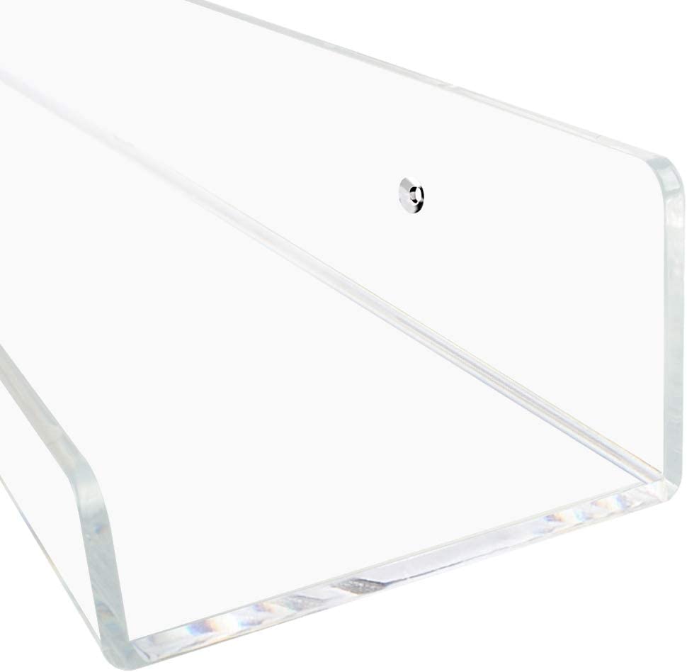 Clear Acrylic Shelf 15" Invisible Floating Wall Ledge Bookshelf, Kids ...