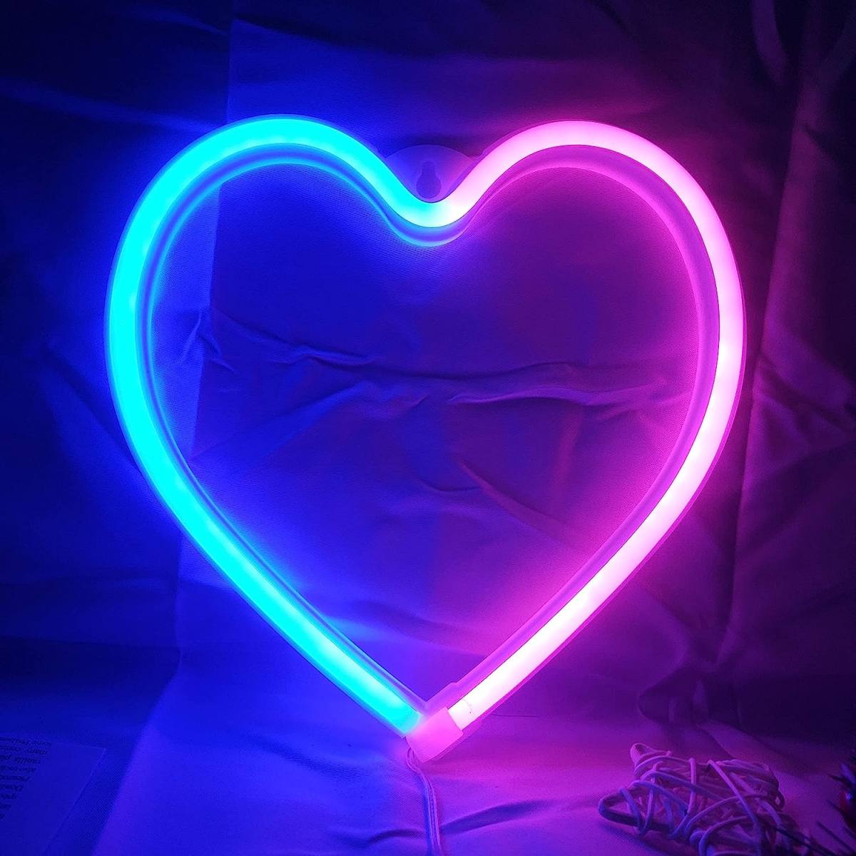 Neon Heart Light LED Neon Signs for Bedroom Wall Decor, Neon Light ...