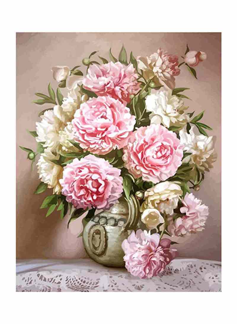 Peony Theme, Oil Painting Canvas Set, Multicolor, Canvas - Best Price Arts