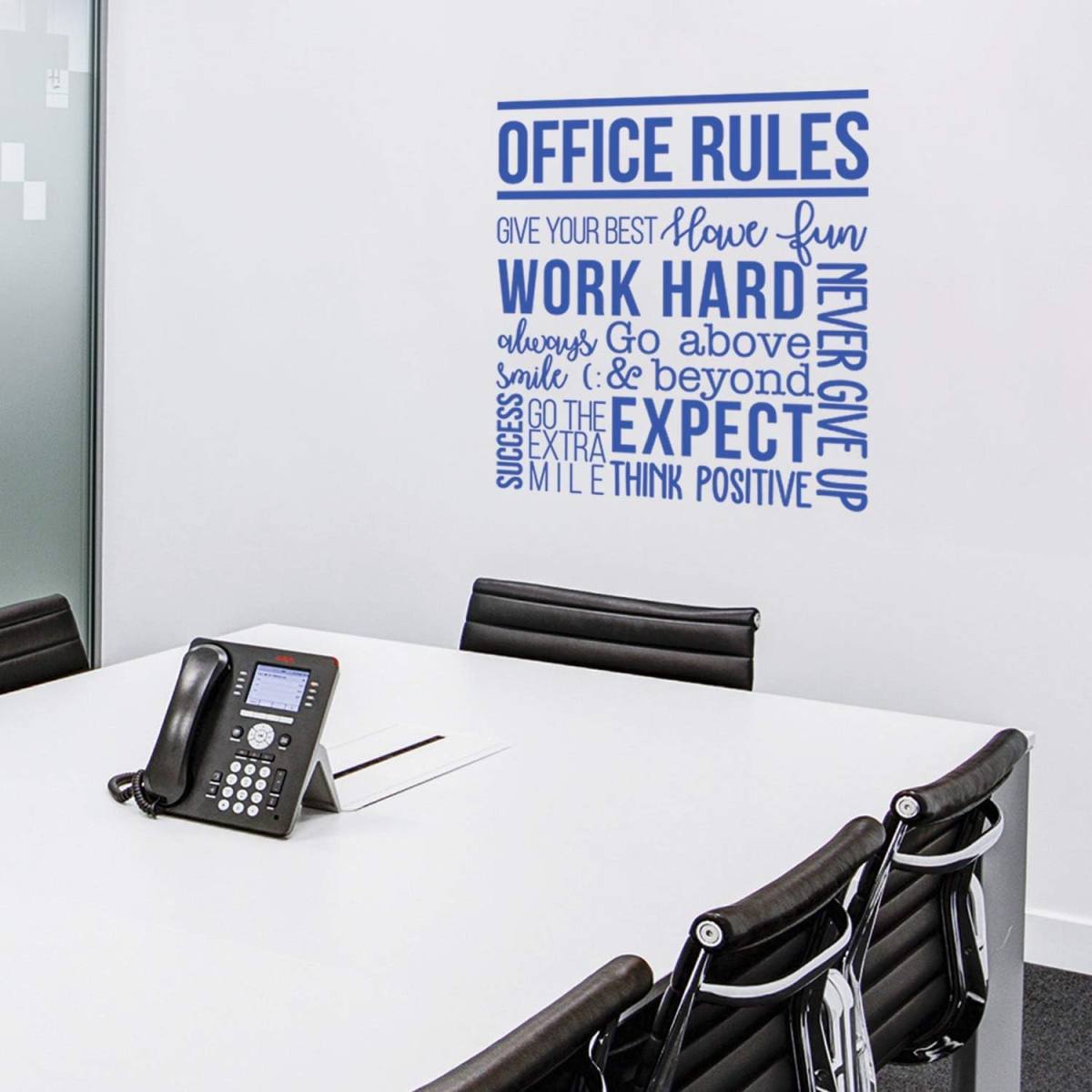 Vinyl Wall Art Decal - Office Rules Give Your Best Work Hard Never Give ...