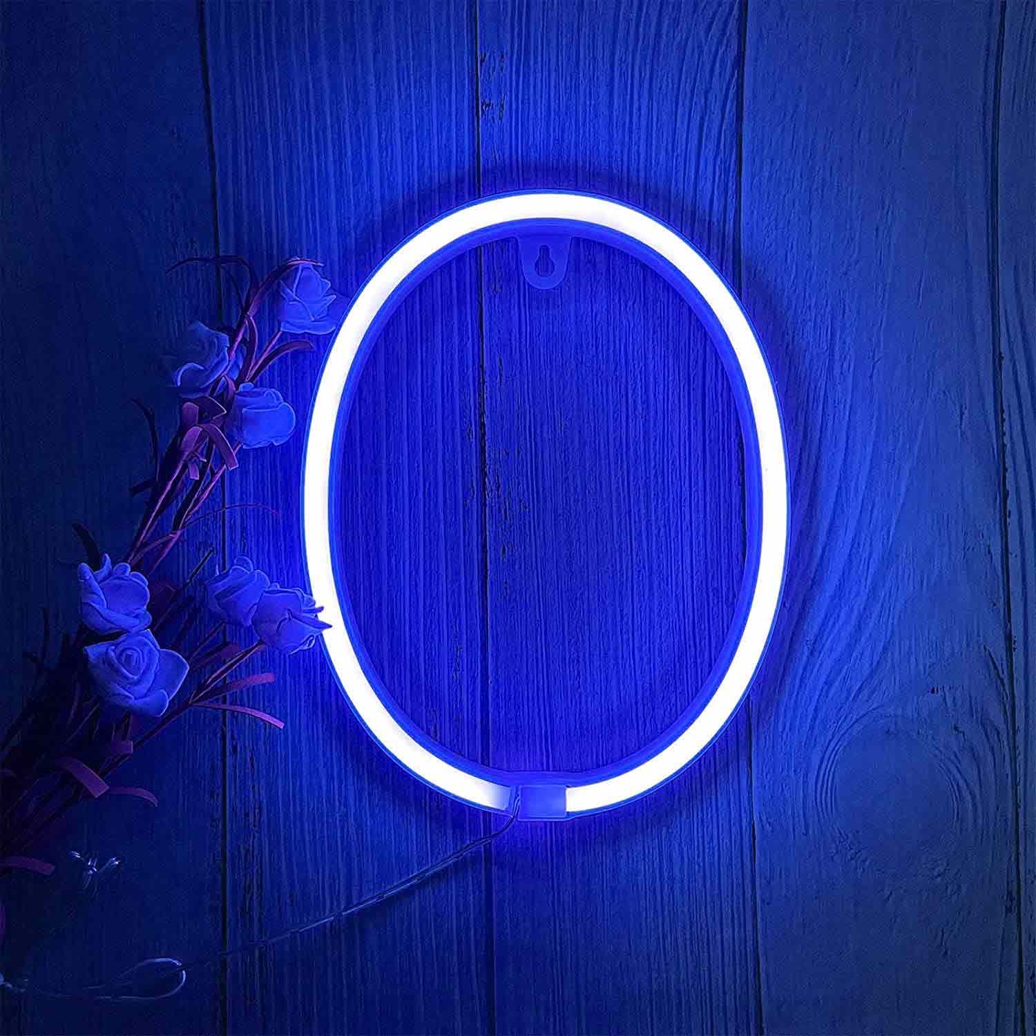 Blue Neon Letter O - Best Price Arts