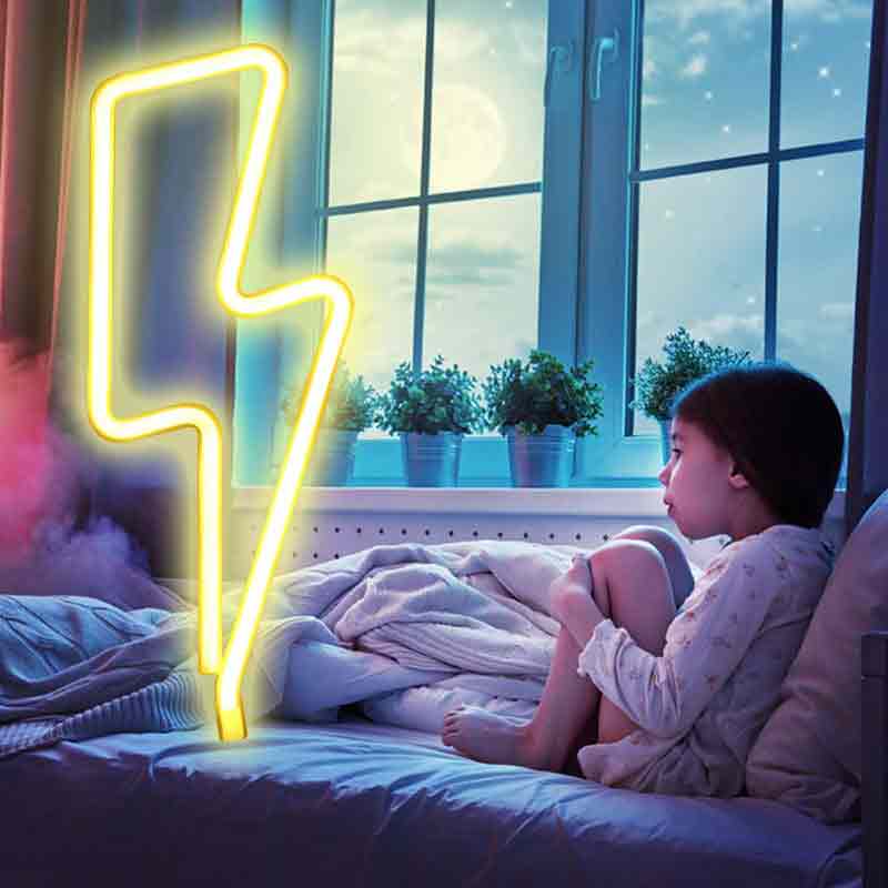 LED Lightning Bolt Neon Signs, Light Signs, White, Acrylic - Best Price ...