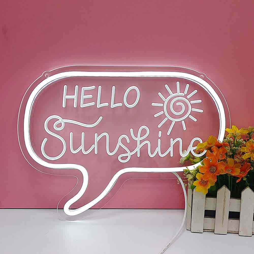 Hello Sunshine Neon Sign with Dimmer, Light, White, Acrylic - Best ...