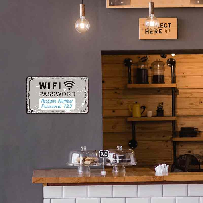 Rustic WiFi Password, Signs, Gray, Aluminium, 2 Pack, 10x6 in - Best ...