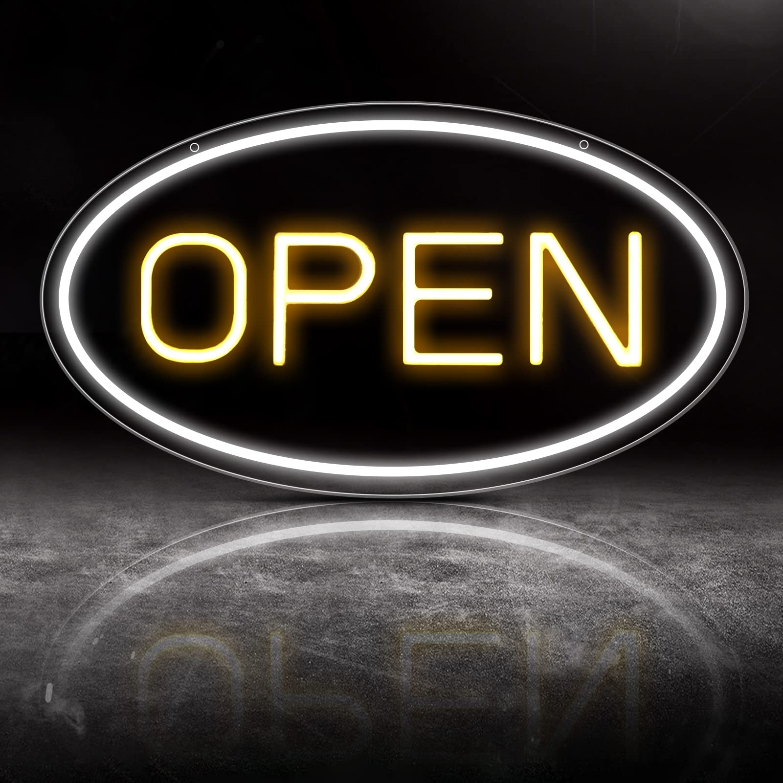 Open Word Sign, Neon LED, Decor, Silicone&Plastic, Gold - Best Price Arts