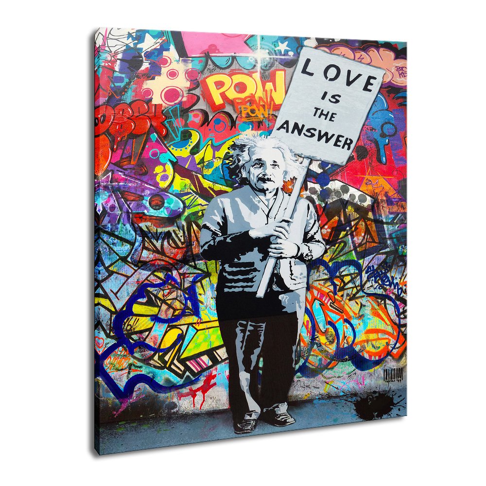 Einstein "Love is Answer" Poster, Decor, Canvas, Multicolor, 12x16 inch ...