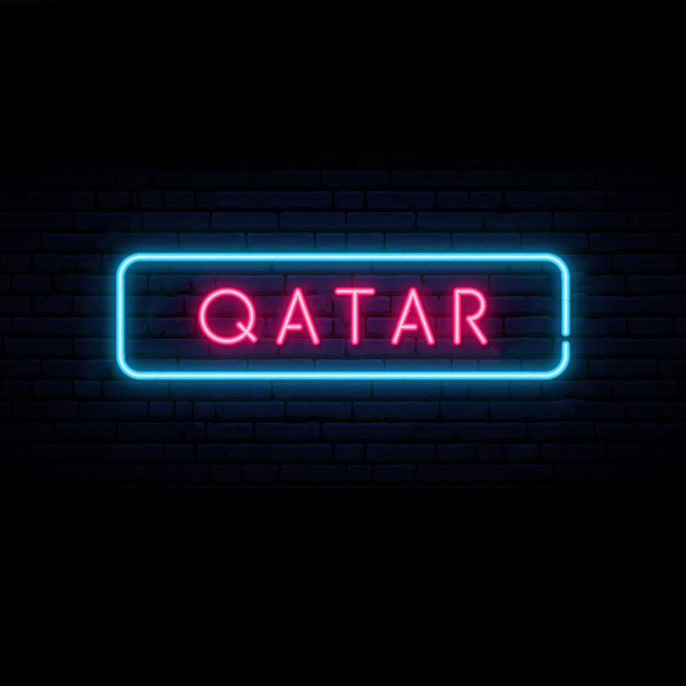Qatar Letters, Qatar World Cup Decoration, LED Neon Sign, LED, 60x20 cm ...