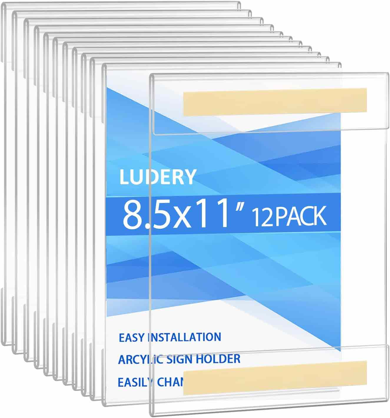 Wall Mount Acrylic Sign Holder with 3M Tape Adhesive, Clear Wall Mount ...