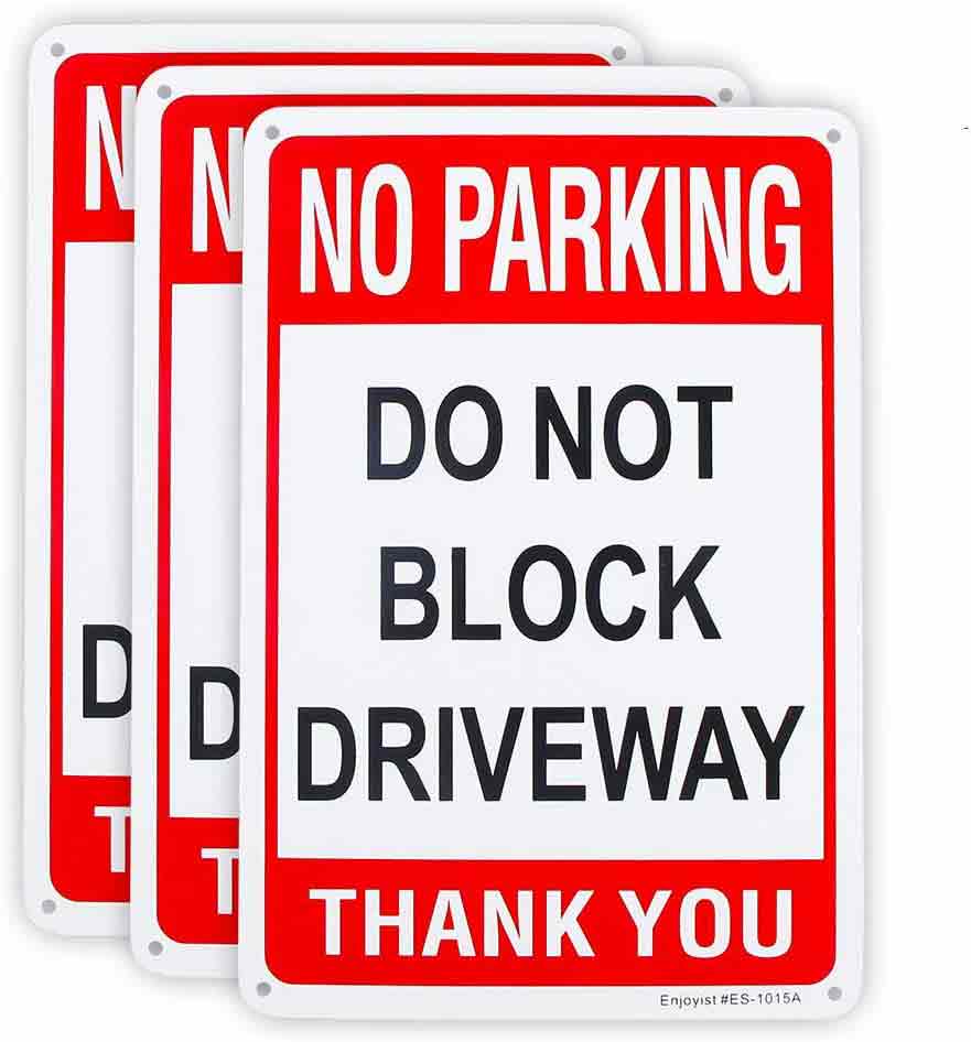 No Parking Do Not Block Driveway Sign 10 x 7 x 0.4 inch Aluminum ...