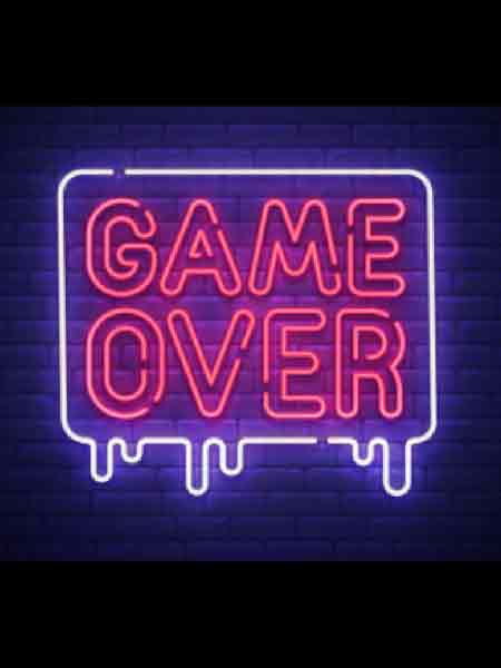 Game Over Neon Light, Kids Room, Winners, Games Hall, Multicolour, LED ...