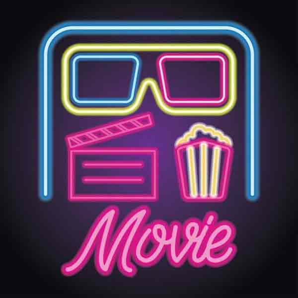 Movie Neon Light, Cinema, Films, Multicolour, LED - Best Price Arts