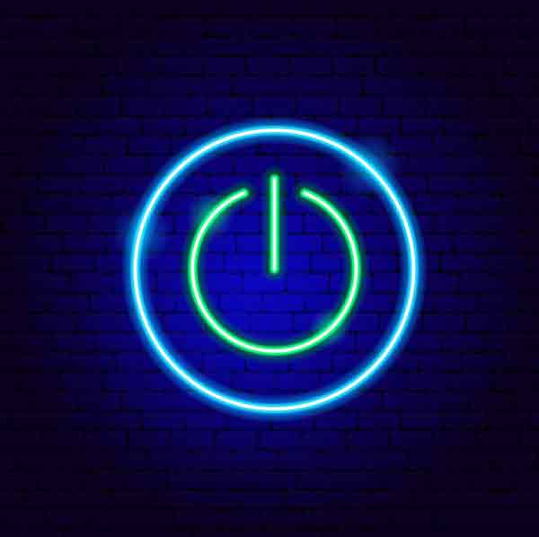 Power On Symbol Neon Light, Mobile Phone, Computer, Laptop, Light ...