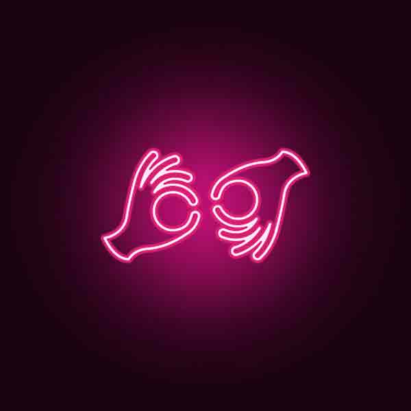 Sign Language Neon Light, Gesture, Pink, LED - Best Price Arts