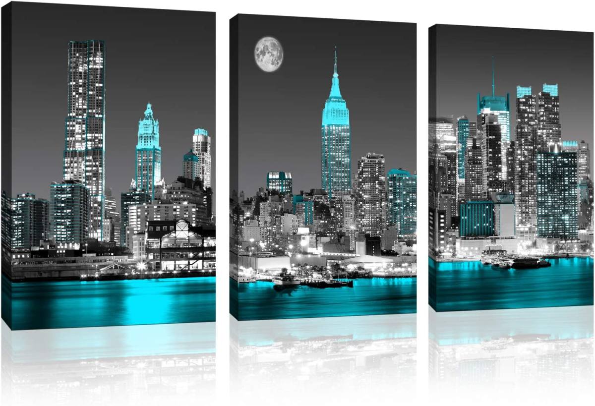 Canvas prints Black and white New York city Wall Decoration Empire ...