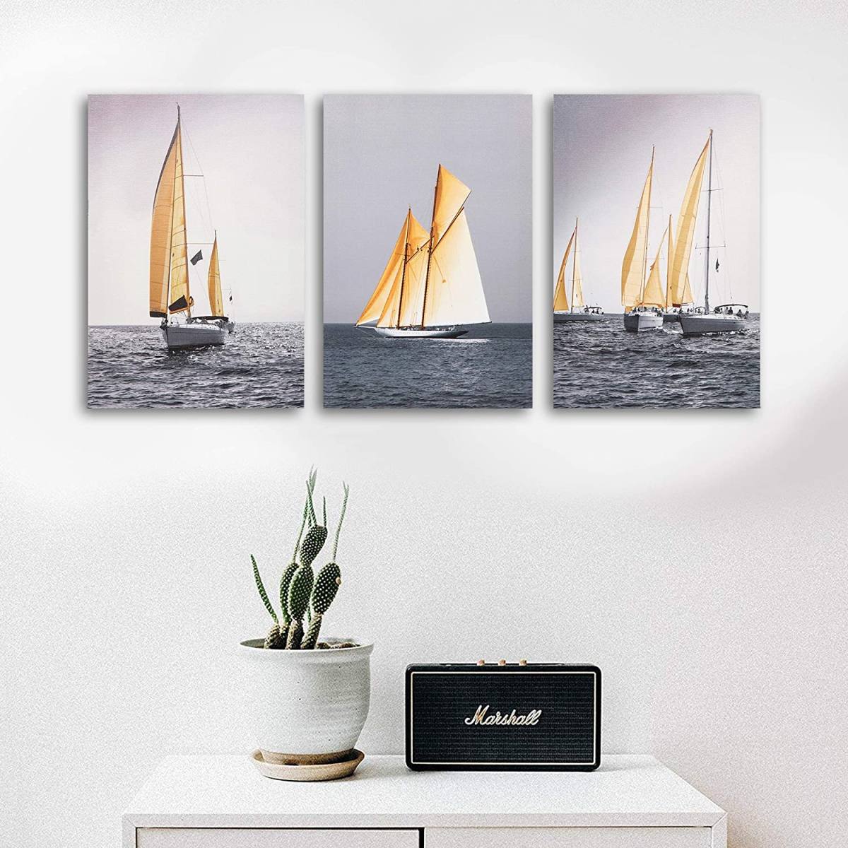 Canvas Painting Wall Art with Frame (Set of 3, Multi) Abstract Moden ...