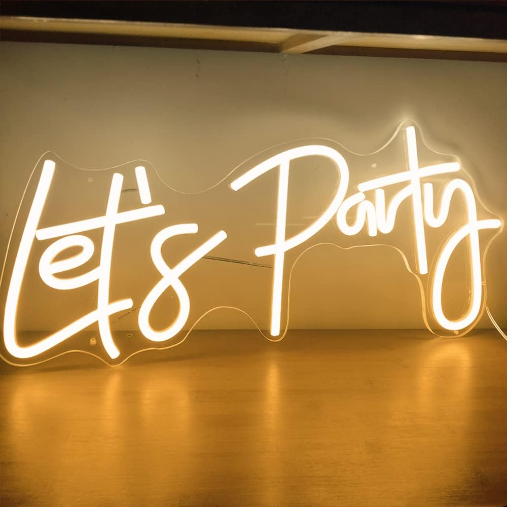 ‘Let's Party’Neon Sign for Bar Restaurant Home Get-together Party ...