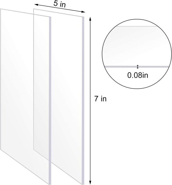 Transparent Acrylic Sheets Glass for Painting 5 x 7 Inch Acrylic Panel ...