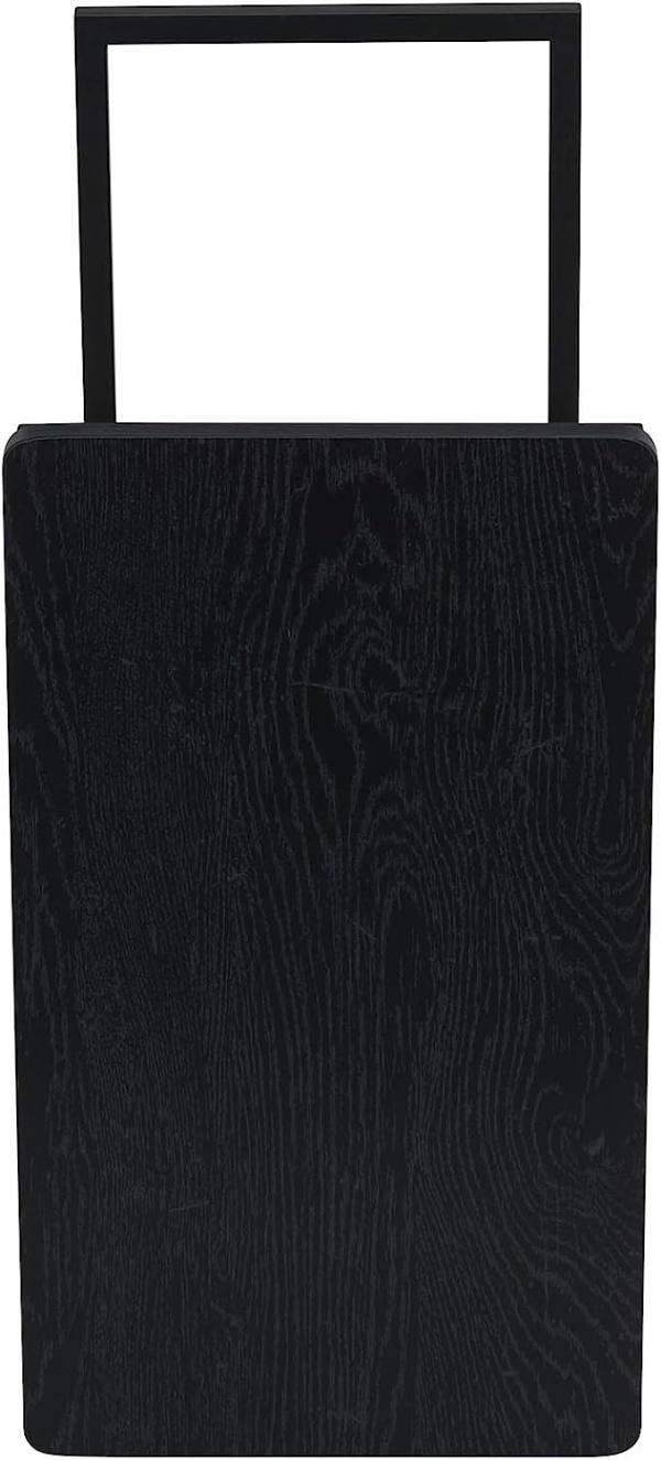 Industrial Narrow End TableMetal C Shaped Frame and Rectangle Faux Wood ...