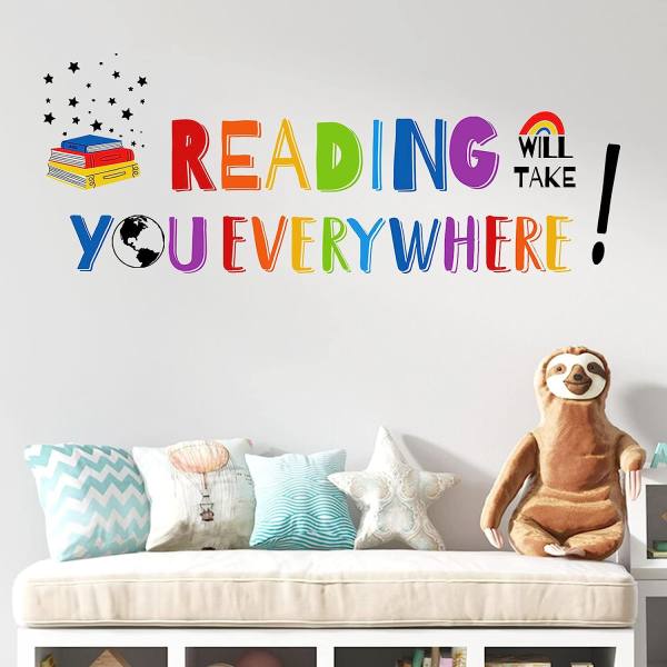 Reading Will Take You Everywhere Inspirational Quote Wall Decal Sticker ...