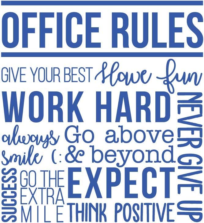 Vinyl Wall Art Decal - Office Rules Give Your Best Work Hard Never Give ...