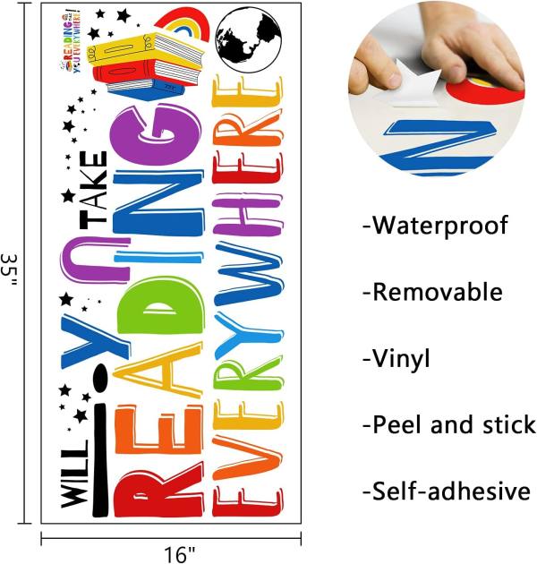 Reading Will Take You Everywhere Inspirational Quote Wall Decal Sticker ...