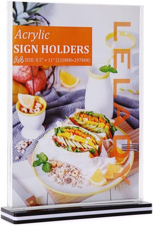 Acrylic Sign Holders (A4, 5 Pack), T Shape Acrylic Display Stand ...