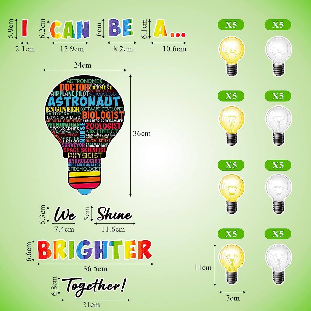 49 Pcs Careers Poster Classroom Bulletin Board Set Science Classroom ...