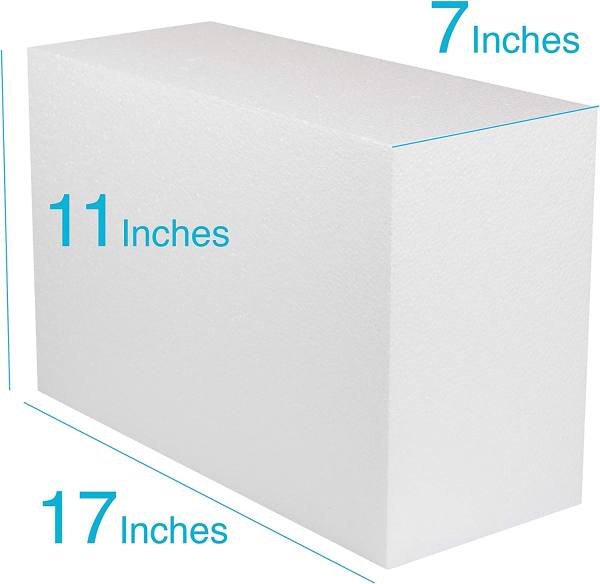 Silverlake Large Craft Foam Block - 11x17x7 EPS Polystyrene Blocks for ...