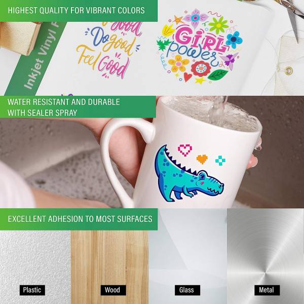 Premium Printable Vinyl Sticker Paper for Your Inkjet and Laser Printer ...